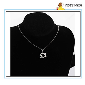 FEELMEM Adoption Jewelry Intertwined Heart and Triangle Adoption Symbol Charm Necklace Gotcha Day Adoption Gift