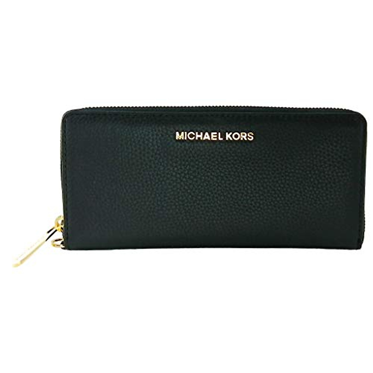 Michael Kors Jet Set Travel Continental Leather Wallet/Wristlet - Black/Gold, Medium