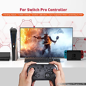 Controller Adapters, BIGBIG WON R100 Pro Wireless Adapter for Xbox One X|S Controller/Xbox Series X|S Controller/Elite Series 2/PS5/PS4/Switch Controller Playing on PS4/Switch/PC Windows11&10(1pc)