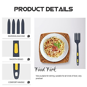 Hemoton Kitchen Gadget Noodle Cooking Fork Silicone Cooking Fork Cooking Spoon Non Stick Salad Fork Noddle Grabber