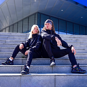 Soulsfeng Mens Running Shoes Lightweight Breathable Fashion Stylish Sports Workout Gym Tennis Walking Black Sneakers for Men Size 8 US