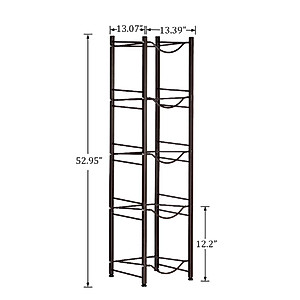 5 Gallon Water Bottle Holder Water Cooler Jug Rack 5 Tier Water Jug Holder Storage Racks Organizer Heavy Duty Detachable for 5 Bottles Home, Kitchen, Office, Black