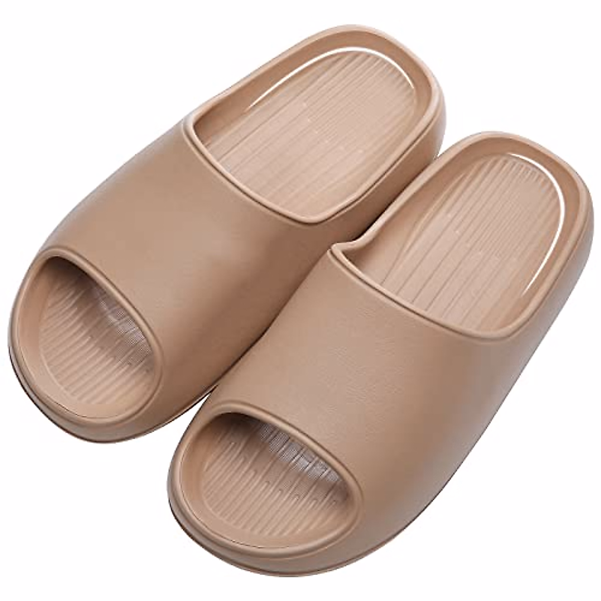 Beslip Platform Slide Sandals for Men Women Lightweight Open Toe Shower Shoes Khaki 4243