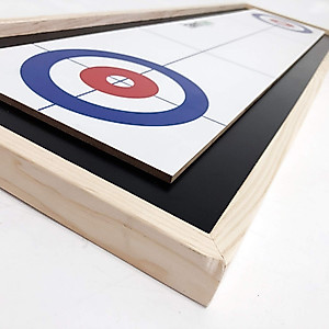 Yard Games Curling and Shuffleboard 2 in 1 Table Top Game with 8 Rolling Discs