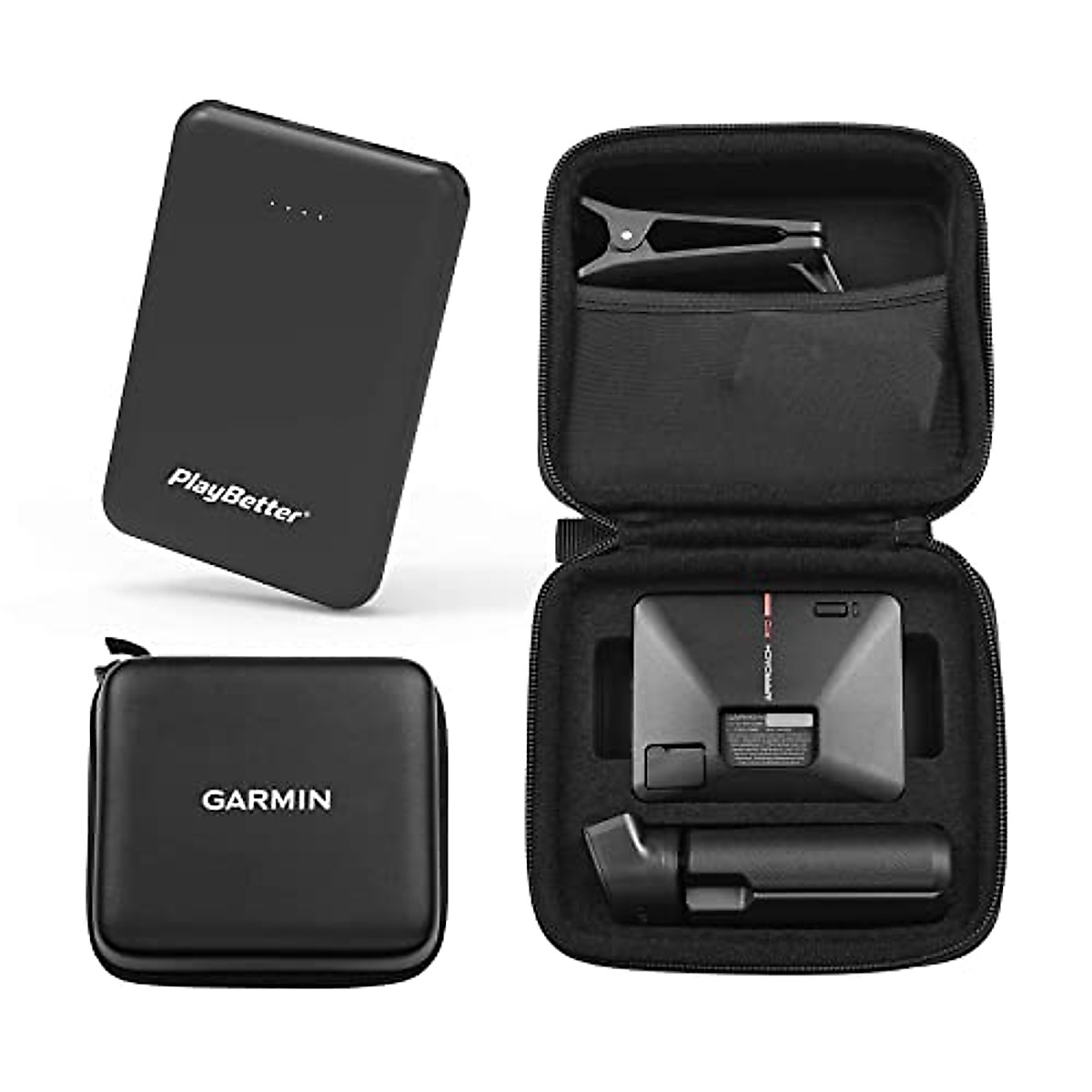 Garmin Approach R10 Portable Golf Launch Monitor & Simulator for Home - with Protective Case, Tripod & PlayBetter Charger Bundle - Outdoor & Indoor, Projector Compatible, Software Accuracy Upgraded