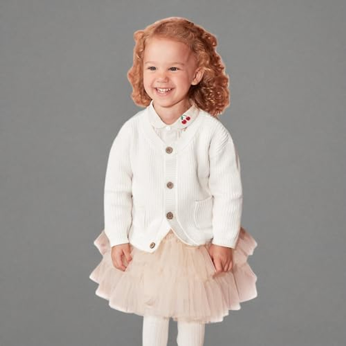 pureborn Baby Girls Boys Sweaters Warm Jacket - Cotton Knit Cardigan Button Closure Coat Outwear for Spring 3-6 Months White