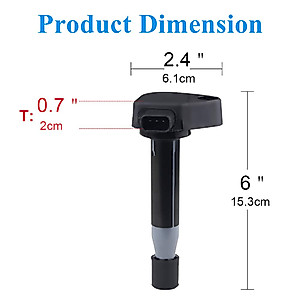 JDMON Ignition Coils Compatible with Honda Accord Odyssey Pilot Ridgeline Acura MDX TL RL CL 3.0L 3.2L 3.5L V6 1999-2009-Replaces OEM Part #30520P8EA01 30520P8FA01 30520RCAA02 Pack of 6