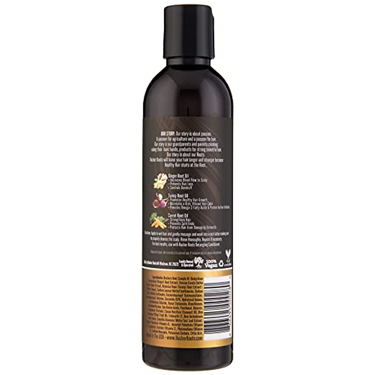 Rucker Roots Smoothing Sulfate Free Shampoo |Ginger, Turnip, Carrot Root Oils| For All Hair Types| Gentle Cleanser| Shea Butter| Argan Oil| Cocoa Seed Butter| Antioxidants