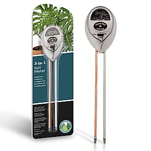 HOUSEPLANT RESOURCE CENTER Soil Meter - 3 in 1 pH, Moisture, Light Tester for House Plants, Pothos, Monstera - Indoor and Outdoor Plant Hydrometer, Compact, Easy to Use, No Batteries