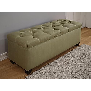The Sole Secret Diamond Tufted Shoe Ottoman Storage Bench for Bedroom or Entryway, Adjustable Wooden Inserts, Stores up to 36 Pairs, Easy-Open Hinged Lid, Large, Candice Ivy