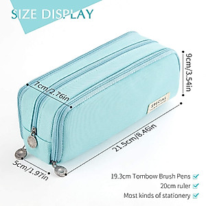 CICIMELON 2 Pencil Case Large Capacity Pen Pouch 3 Compartment Pen Bag for School Teen Girl Boy Men Women