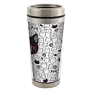 Elanze Designs Cat Mom Stainless Steel 16 oz Travel Mug with Lid