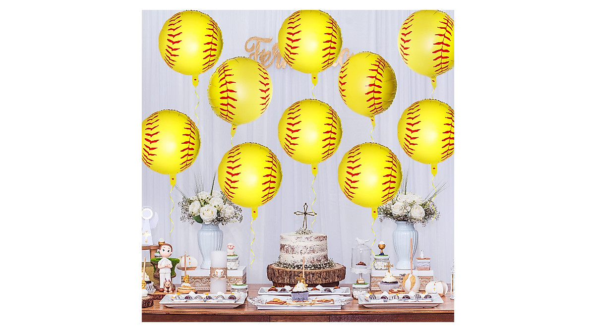 Softball Foil Balloons - Perfect for Sports Themed Parties & Celebrations