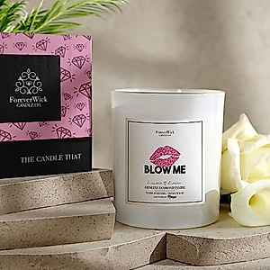 Blow Me Surprise Candle with Diamond Inside | Foreverwick Candles | Scented Soy Candles Gifts for Women Anniversary Candle Wax | Romance Candles All-Natural Organic Soy Candle 14oz | 70h