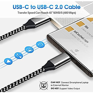 Short USB C to USB C Cable 1FT 3Pack 60W PD Fast Charging Type C Nylon Braided Charger Cord Compatible with Samsung Galaxy A01 A03S A11 A12 A13 A21 A32 A42 A51 A71 A80 A81 A90 S22 S21 Note 20