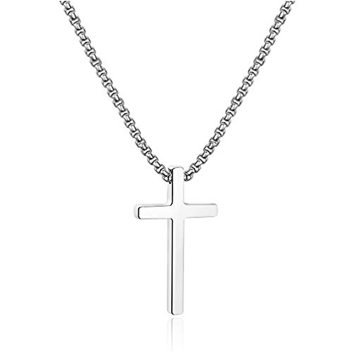 Ursteel Silver Cross Necklace for Women, Gold Plated Cross Chain Stainless Steel Cross Pendant for Women Teenage Girls 20 Inch Cross Necklace for Men Boyfriend