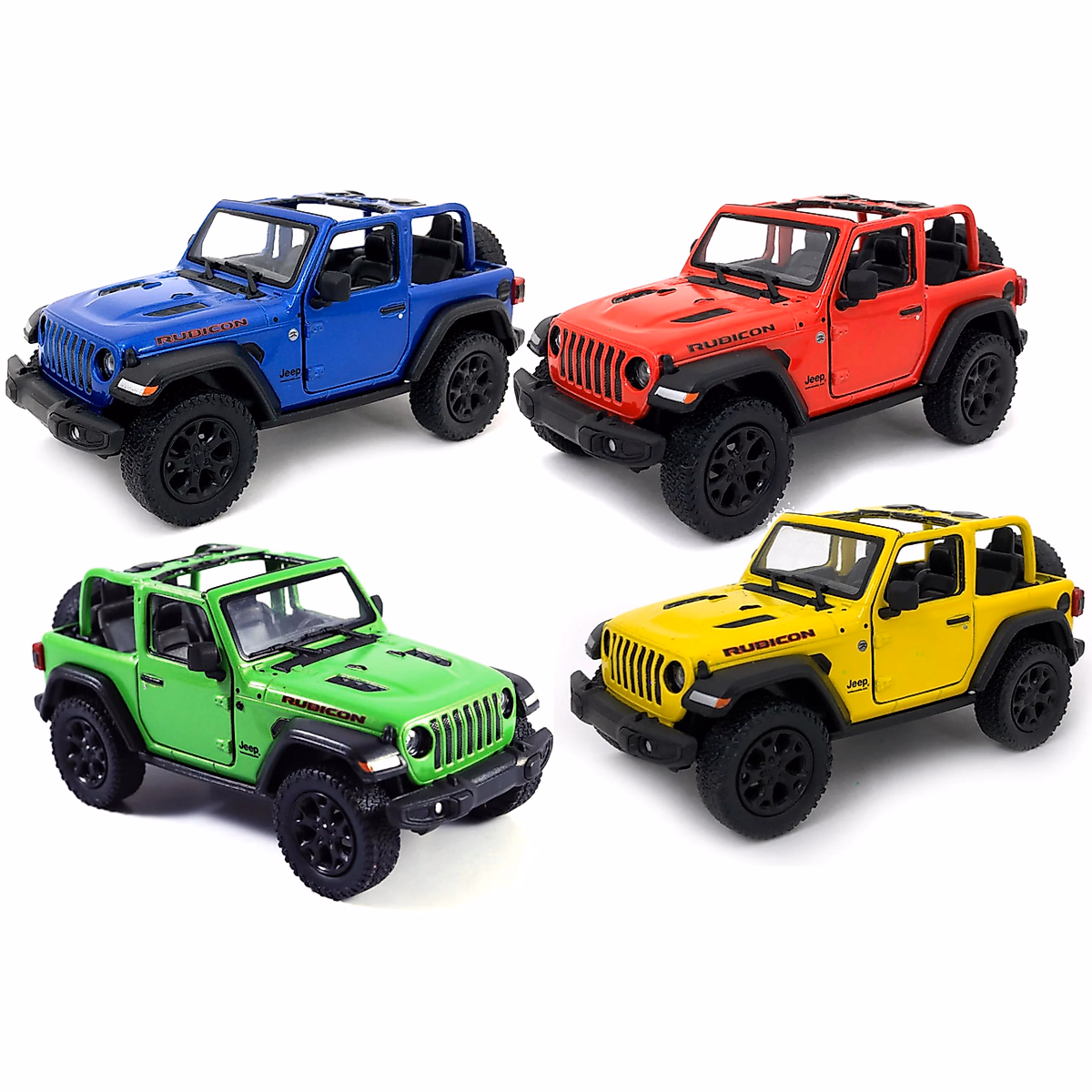 KINSMART 2018 Jeep Wrangler 1:34 Scale Die Cast Model 4 Set