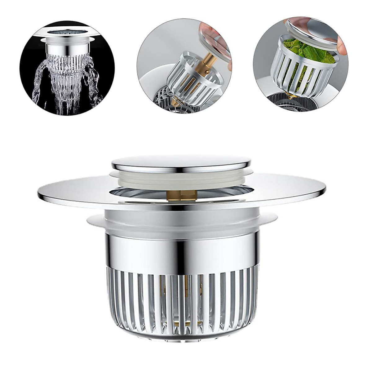 OSALADI 2pcs Kitchen Sink Stopper Strainer Filter Sink Plug Bathroom Sink Stoppers Tub Drain Plug Toilet Stopper Sink Stopper Replacement Bathtub Stopper Drainer Stainless Steel