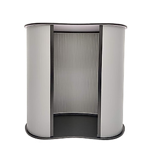 36.4" Tall X 35.6" Wide X 17" Deep Portable Lightweight Tradeshow Podium Lectern Pulpit Economy Event Party Wedding White Or Black Easy to Carry Speaker Organizer Table Countertop 15111-NF