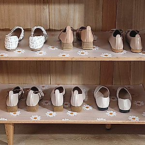 Daisy Shelf Liner for Kitchen Cabinets Non-Adhesive Drawer Liner Non-Slip Refrigerator Liner Waterproof Fridge Pad Cupboard Mat Easy Placemats, Ideal for Wire Pantry Bathroom, 11.8"X59"