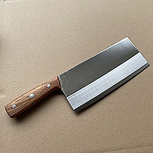 8Inch CHINESE CHEF'S KNIFE HEAVY DUTY VEGETABLE MEAT CLEAVER With Wood Handle