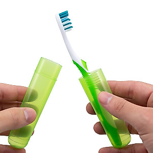 Flents Travel Toothbrush Holder, Breathable Plastic for Ventilation, Great for Home or Travel, 6 Pack, Assorted Colors