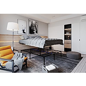 UrbanLab QuickLock Metal Platform Queen Bed Frame | Quiet & Sturdy | No Box Spring Needed | 14 inch Mattress Foundation Metal Bed Frame Queen Size | 3500 LB Limit Queen Platform Bed Frame