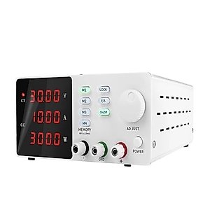 DC Programmable Power Supply Adjustable 30V 10A Voltage Stabilizer Regulator 60V 5A 120V 3A 200V Output Switch Button(SPPS-S305 White,220V)