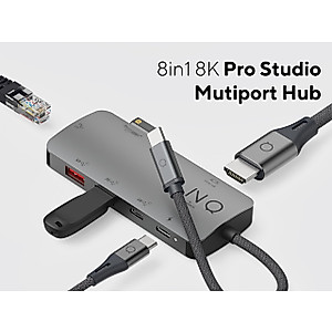 LINQ byELEMENTS LQ48022 8-in-1 8K Pro Studio SSD USB-C Multiport Hub