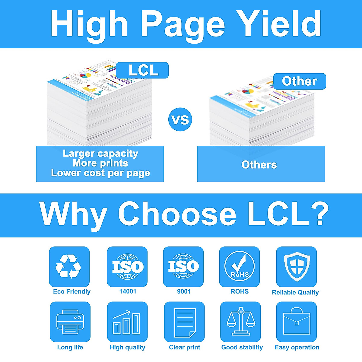 LCL Compatible Toner Cartridge Without chip Replacement for HP 206X W2110X (1-Pack Black)