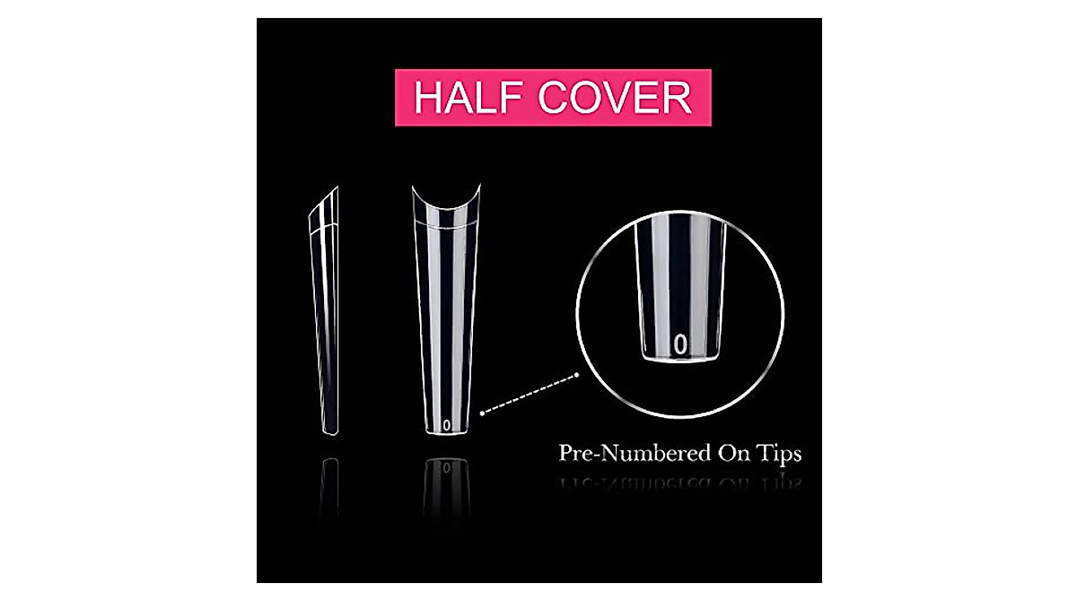 XXL No C Curve Coffin Nail Tips - Acrylic & DIY Nail Art Set