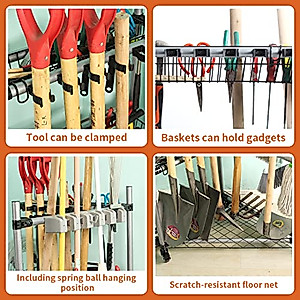 QTJH Garden Tool Organizer with Wheels Rolling Corner Tool Storage Rack for Garden Tool Tower Broom Holder