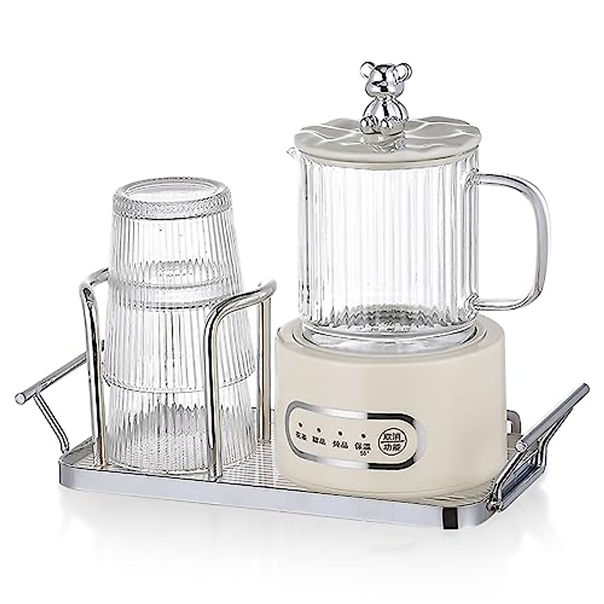 BELILON Electric Kettle, Small Electric Tea Kettle with Keep Warm Function for Home and Office, Milk White Health Kettle