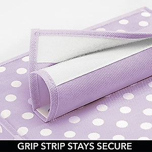 mDesign Soft Fabric Over Closet Rod Hanging Storage Organizer with 7 Shelves and 3 Removable Drawers for Child/Kids Room or Nursery - Polka Dot Pattern - 2 Pack - Light Purple/White Polka Dots