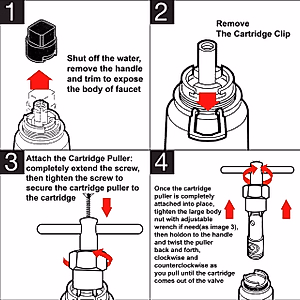 HAUTMEC Moen Cartridge Puller Cartridge Removal Tool Compatible with Moen 1200, 1222 & 1225 Series, Aluminum Alloy, Anti-Rust, and Durable Design for Tub/Shower Faucets