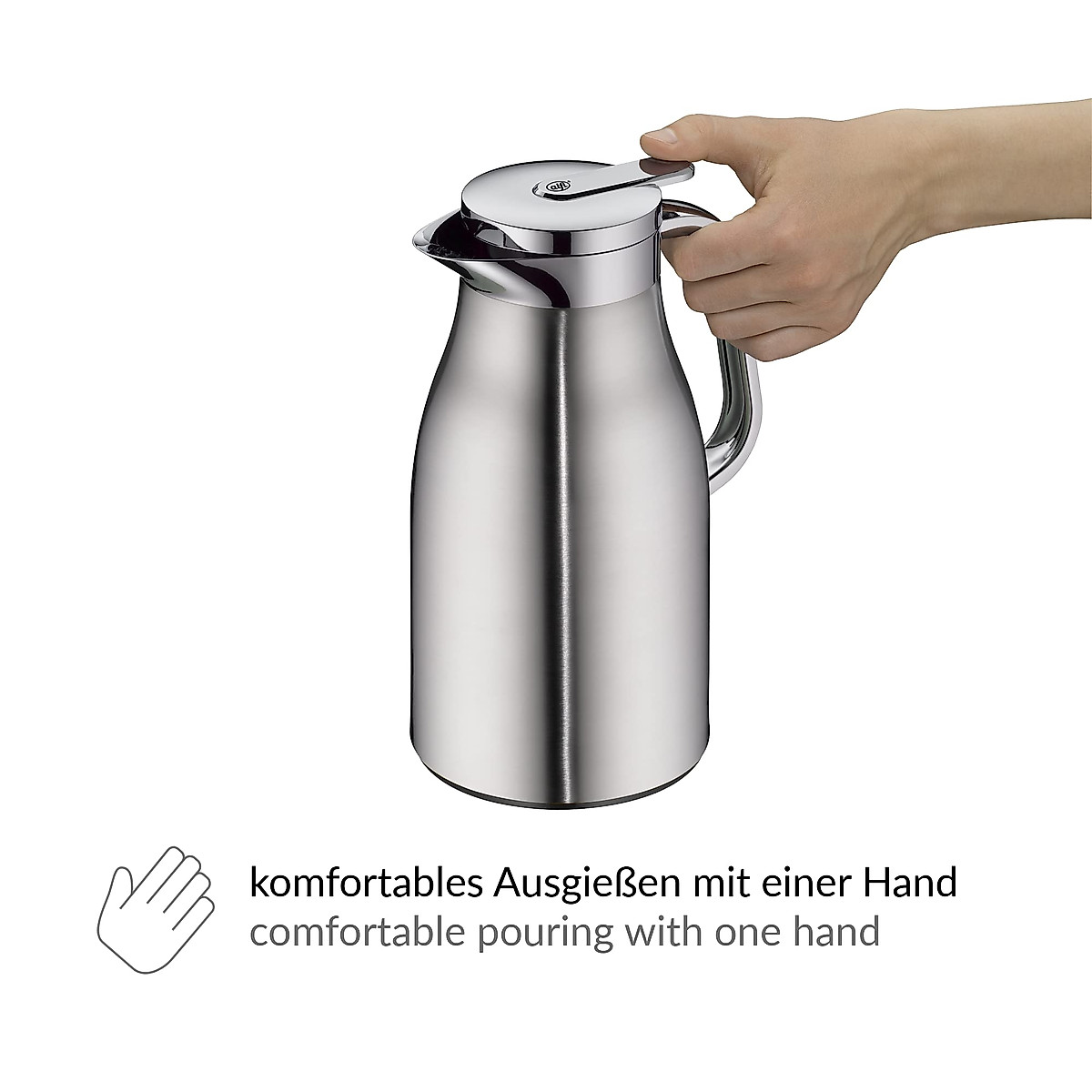 ALFI Skyline Thermos Flask, 1 Litre, Matte Stainless Steel