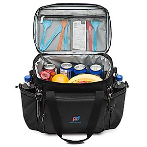 MOJECTO XX-Extra Large Tall Insulated Cooler Lunch Bag (XX-14x12.5x9 In). 1680D Heavy-Duty Polyester, High Density Insulation, Heat-Sealed Liner, Durable Zipper, Multiple Pockets, Metal Buckle.