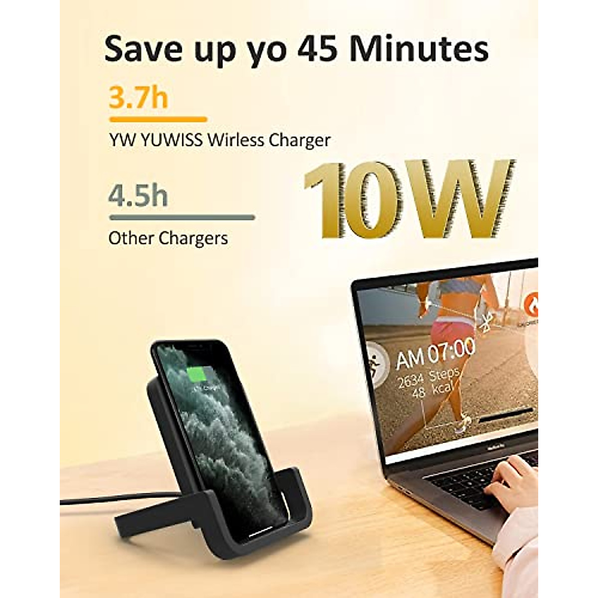 BUBEYYIE Fast Wireless Charger 10W Charging Stand Compatible with iPhone 13 12 11 Pro XR XS X 8 Plus Samsung Galaxy S20 S10 Note 20 10 Google LG and Other Cell Phones…