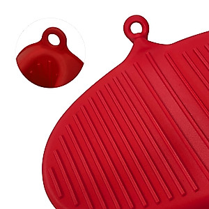 Gaberoad Thickened Mini Silicone Oven Mitts Heat Resistant, Rubber Oven Mitt Gloves, Finger Pinch Grips, Pot Holder, Silicone Potholder for Kitchen Cooking & Baking 1 Pair, Red