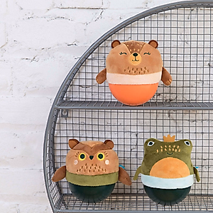 Manhattan Toy Wobbly Bobbly Frog Weighted, Soft Silicone Wobble Ball with Embroidered Plush Baby & Toddler Toy