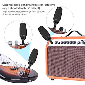 Guitar System Rechargeable Guitar Transmitter Receiver Audio System 48K 24bit 20Hz-20KHz Electronic Bass Pickup Amplifier Accessories