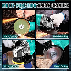 Cordless Angle Grinder for Makita Battery, ConBlom 4 Inch Brushless Power Metal Grinder Tool 8,000RPM, Battery Angle Grinder 3 Speed Control for Cutting, Grinding (Tool Only)