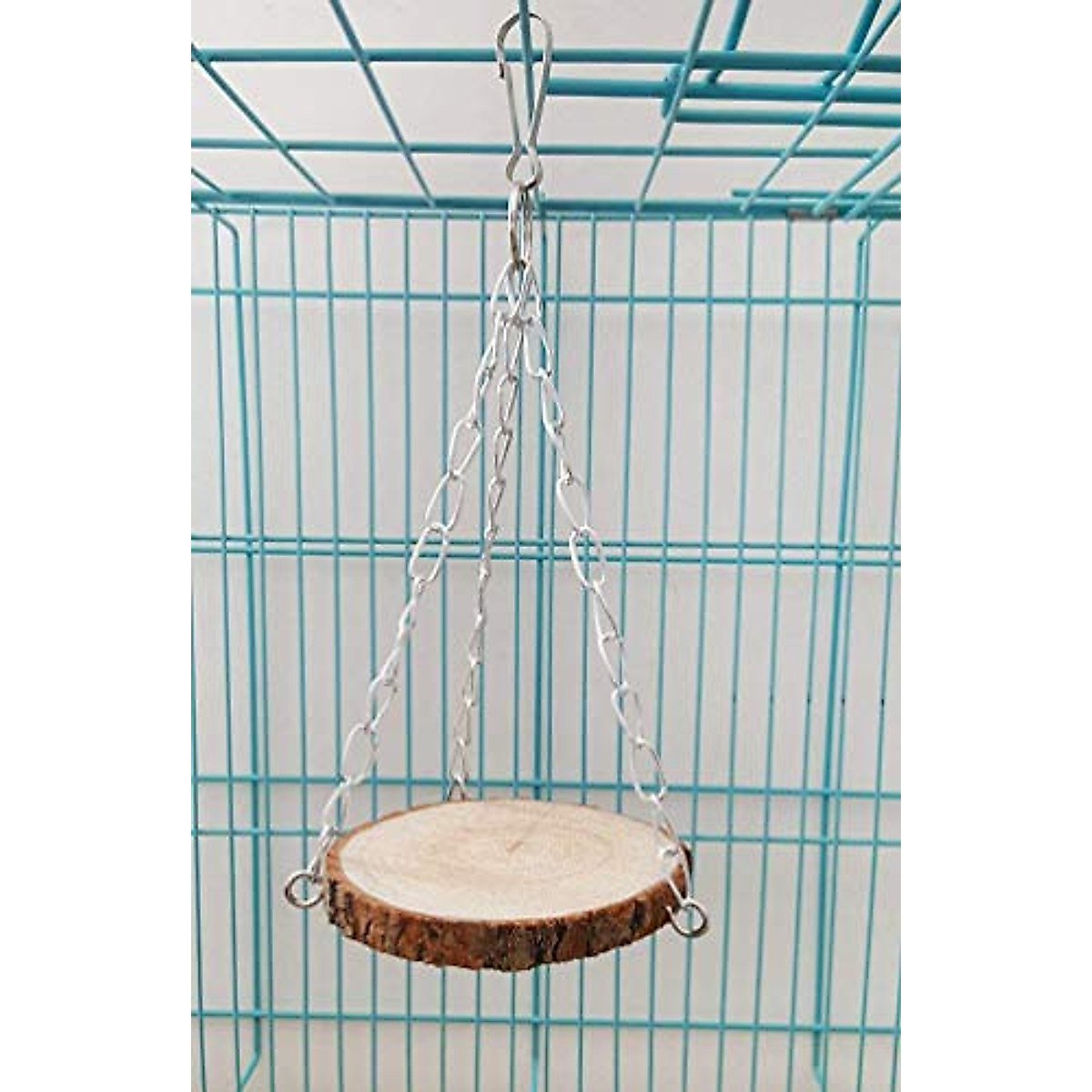 Hamster Wood Hammock Parrot Swing Toys Bird Perch Hamster Squirrel Wood Hanging Cage Chain Decoration