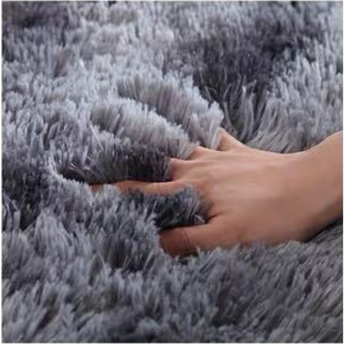 Shag Loomed Area Rug Warm Soft Faux Fur Luxury Rug Plush Throw Rugs Shaggy Fluffy Carpets for Living Room and Bedroom Nursery Rugs Abstract Home Decor Rugs,Grey_4040CM(1.3×1.3ft)