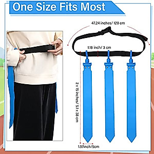 Hungdao 12 Players Flag Football Belts and Flags Set Adjustable Football Belt for Kids Teens Adult Indoor Outdoor Training (Red, Blue)