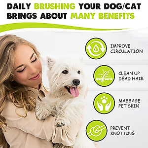 Precious Tails Double-Sided Pet Pin Comb - Dual-Action Flea Removal & Tangle-Free Grooming Tool for Dogs and Cats, Gentle on Skin, Ideal for All Fur Types