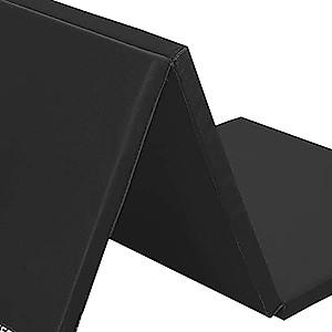 BalanceFrom Three Fold Folding Exercise Mat with Carrying Handles for MMA, Gymnastics and Home Gym Protective Flooring, 1.5-Inch Thick, Black