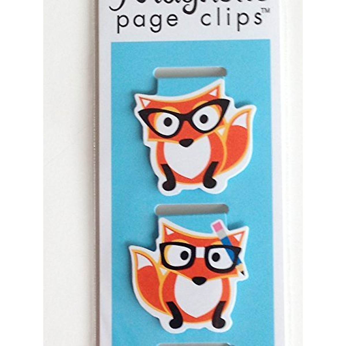 Cute Foxes Illustrated Magnetic Page Clips Set of 4 by Re-marks
