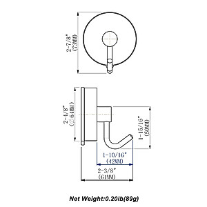 Towel Hooks for Bathroom 2 Pack (Brushed Nickel) - Shower Suction Hook Loofah Bathrobe Cup Heavy Duty Glass Windows Tile Door 304 Stainless Steel Bathroom Hooks