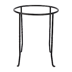 Achla Designs FB-14 Ring Wrought Iron Metal Plant birdbath Bowl Stand Flowerpot Holder, Black